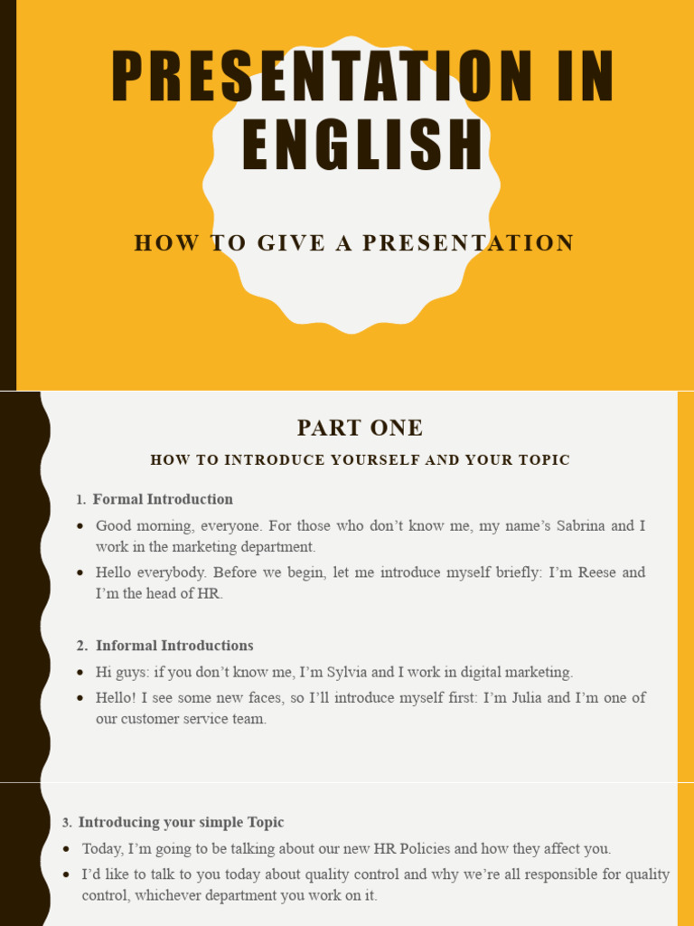 Part 5 English For Presentation | PDF