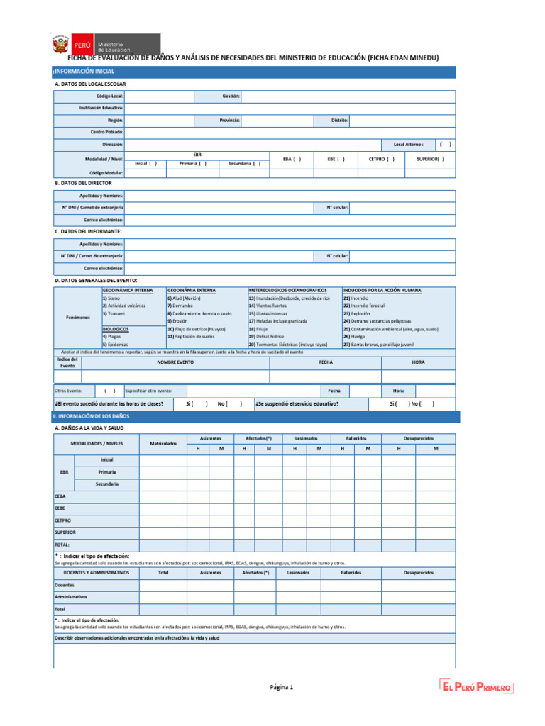 Anexo 8 Ficha EDAN | PDF