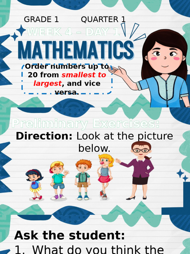 Grade 1 Mathematics Week 4 | PDF