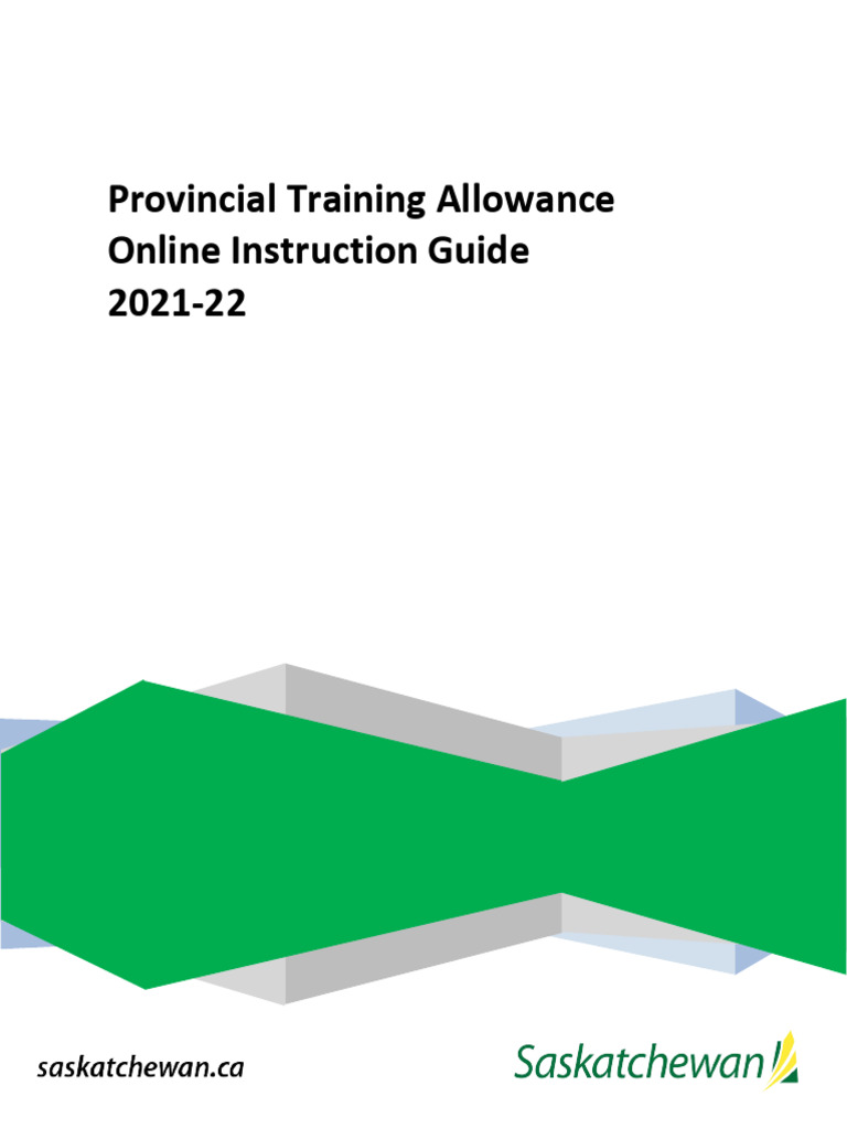 Provincial Training Allowance Online Instruction Guide 2021-22 | PDF