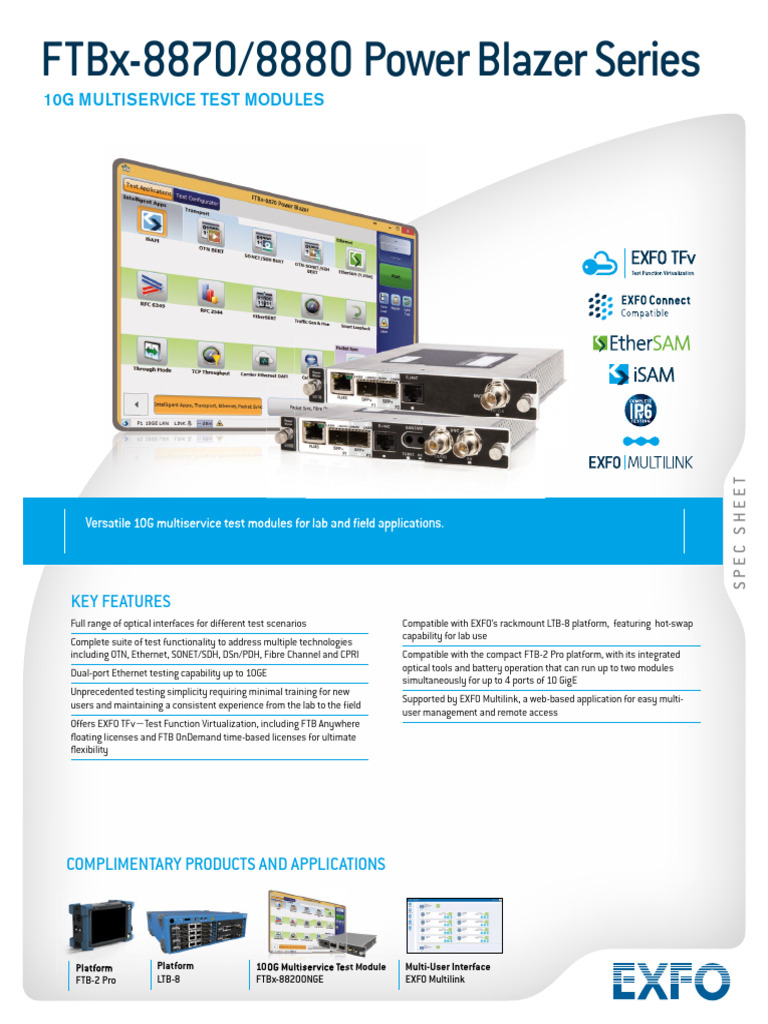 EXFO Spec Sheet FTBX 8870 8880 v2 en | PDF