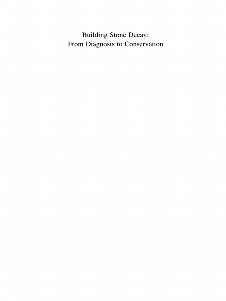 Building Stone Decay From Diagnosis To C | PDF