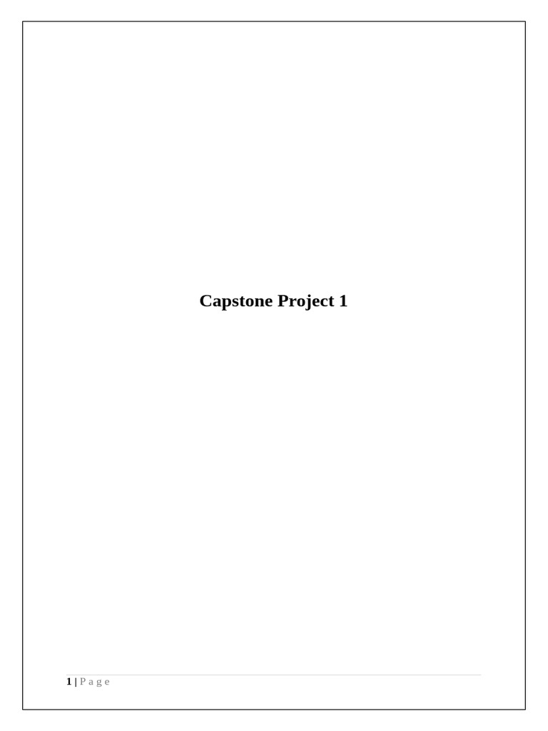 Capstone Project 1 | PDF