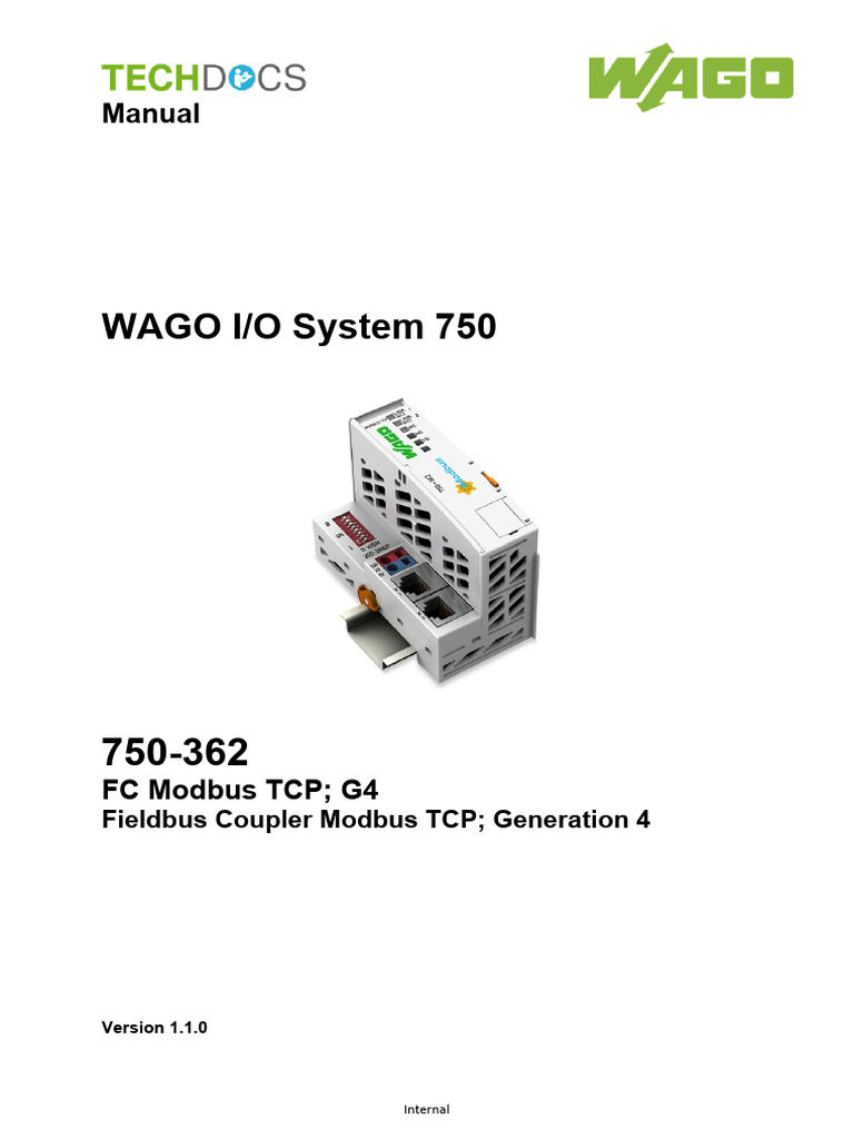 WAGO Fieldbus Coupler Modbus TCP User Manual | PDF