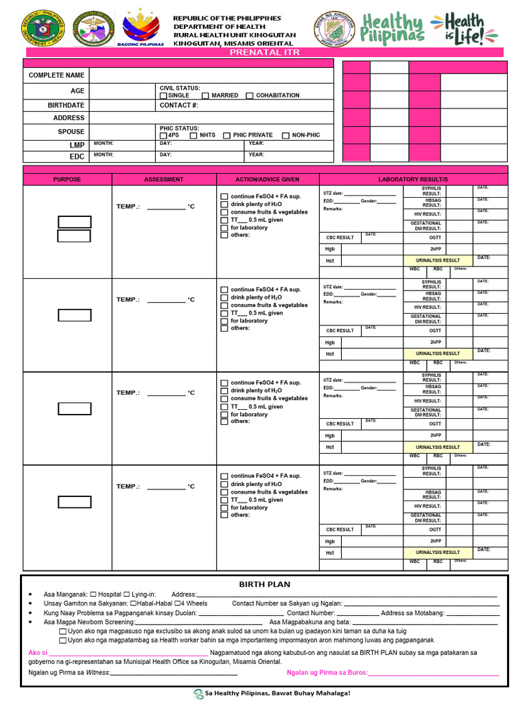 Prenatal Care Itr Pink | PDF