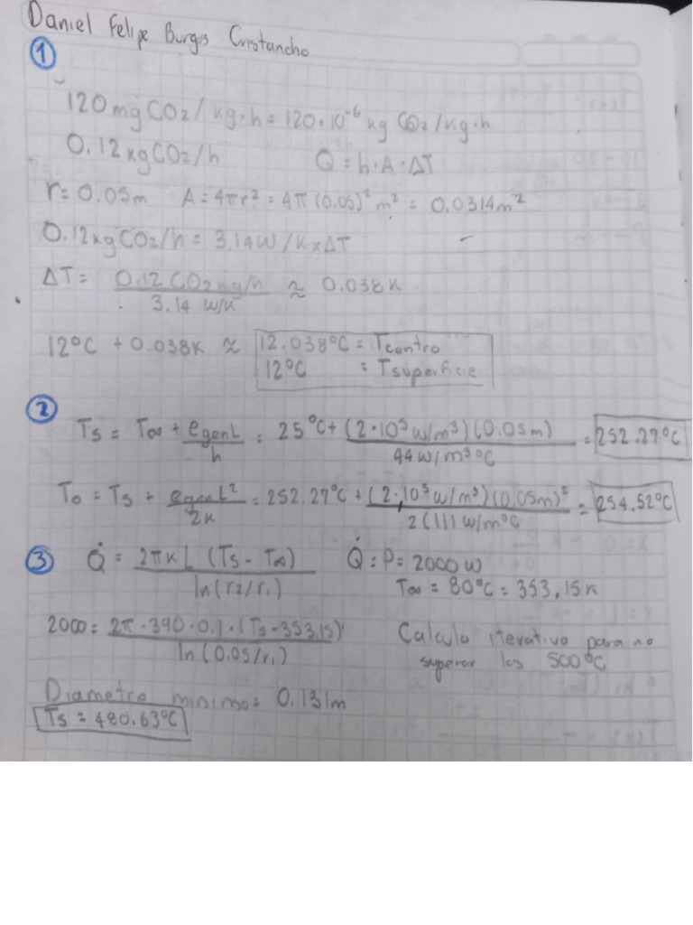 Ejercicios Generacion de Calor | PDF