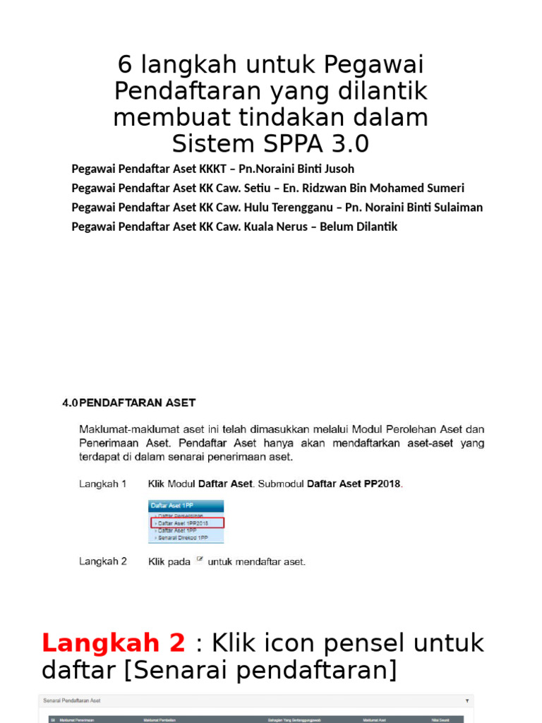 Peg - Pendaftaran - 6 Langkah Dalam Sppa 3.0 | PDF