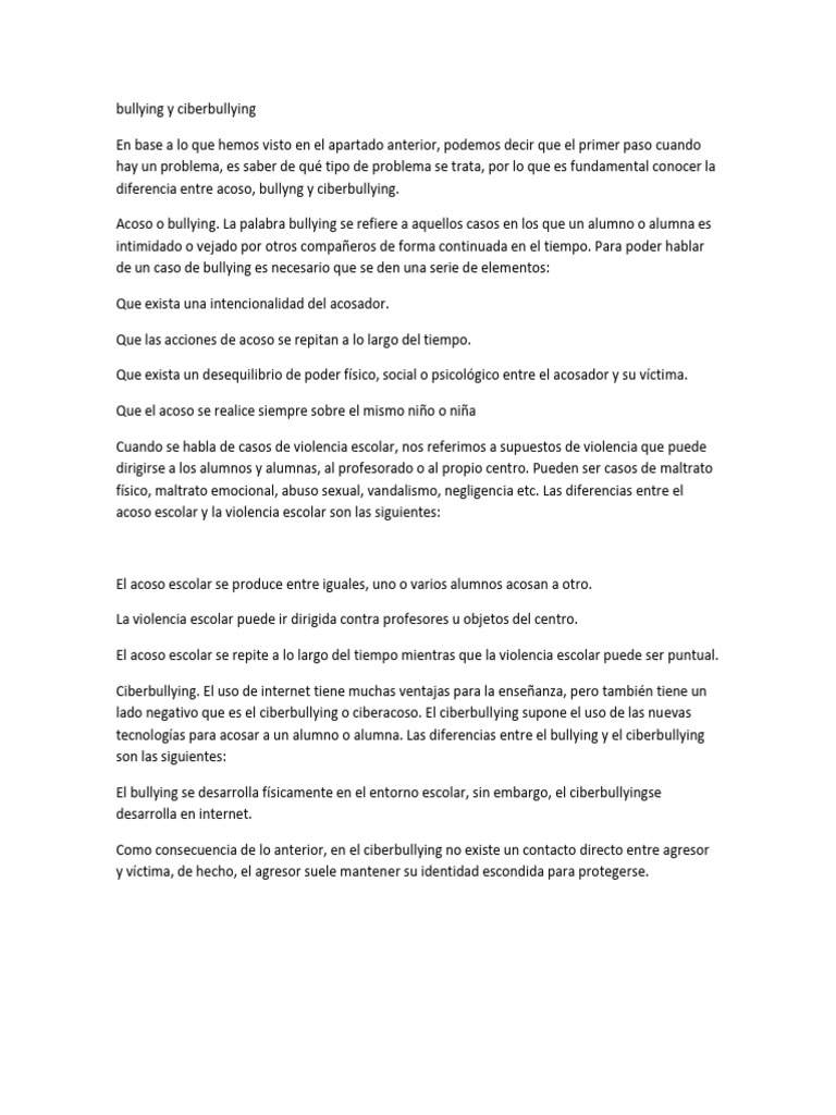 Bullying y Ciberbullying | PDF