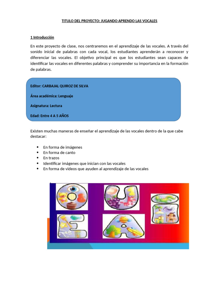 Proyecto de Clase | PDF