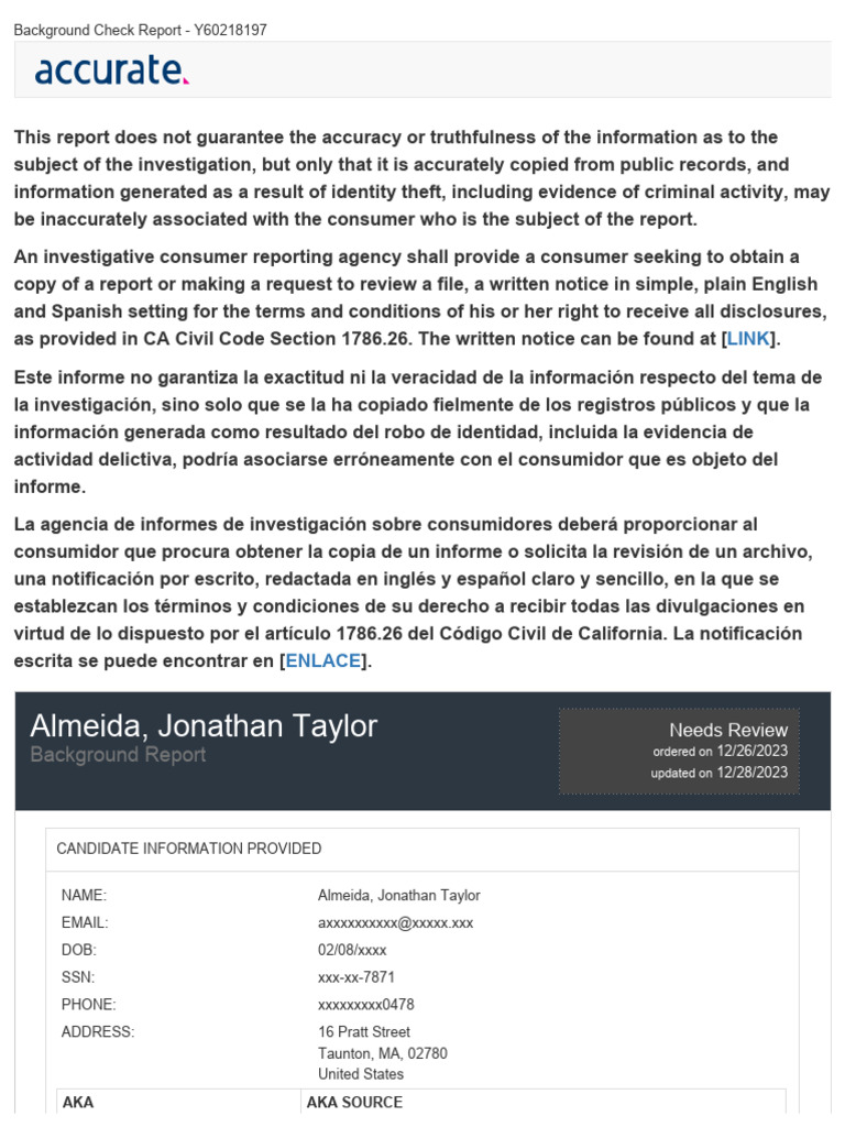 Background Check Report | PDF