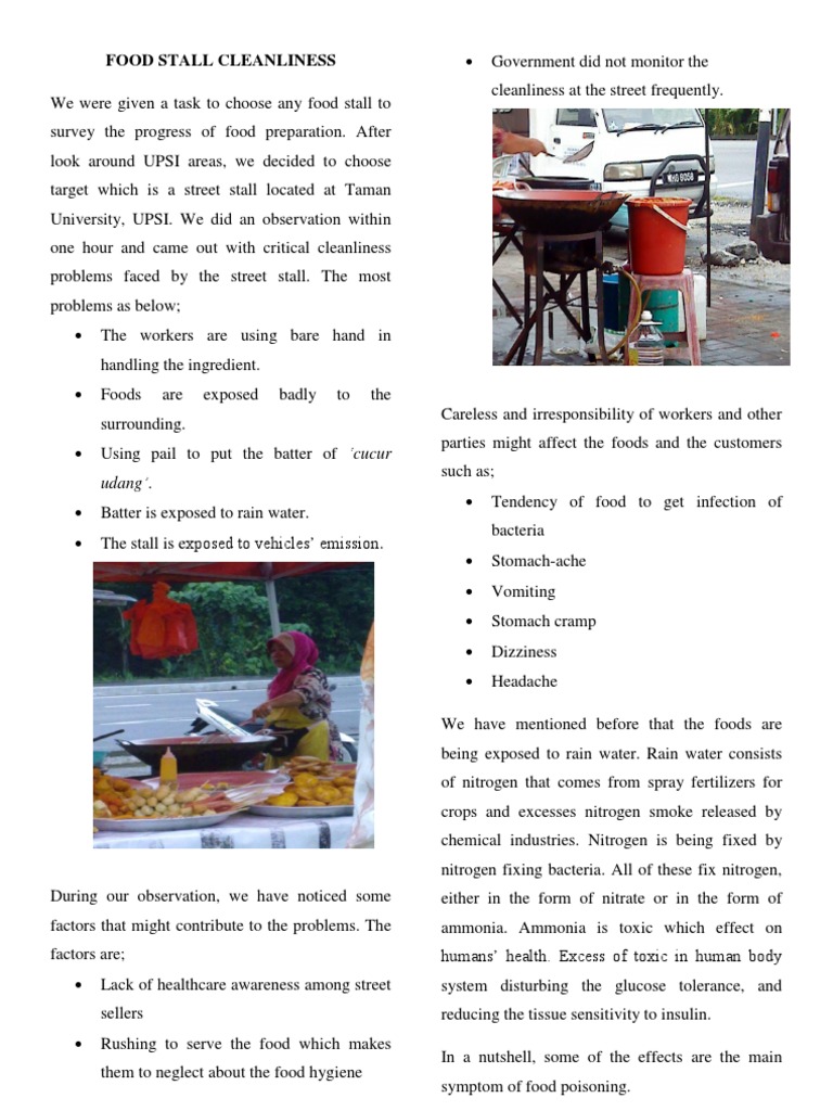 Food Stall Hygiene and Safety Issues | PDF