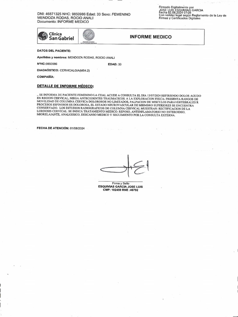 Informe Medico | PDF