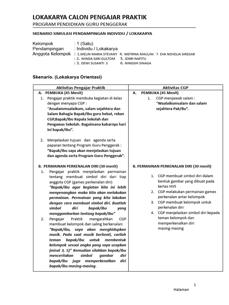 Skenario - Kelompok 1 | PDF