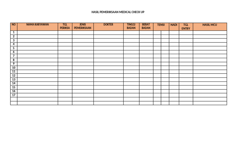 Rekapan Hasil Mcu | PDF