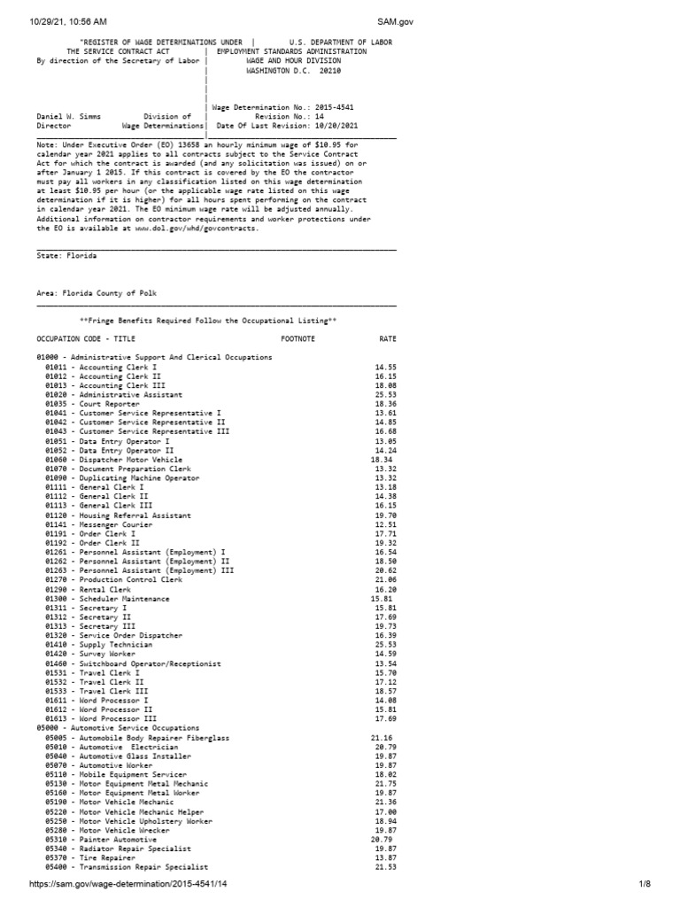 Service+Contract+Act+WD+2015 4541+rev+14 | PDF