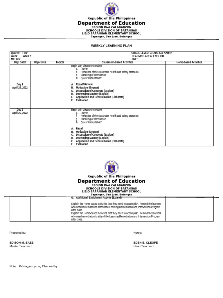 WLP - English Week 3 | PDF
