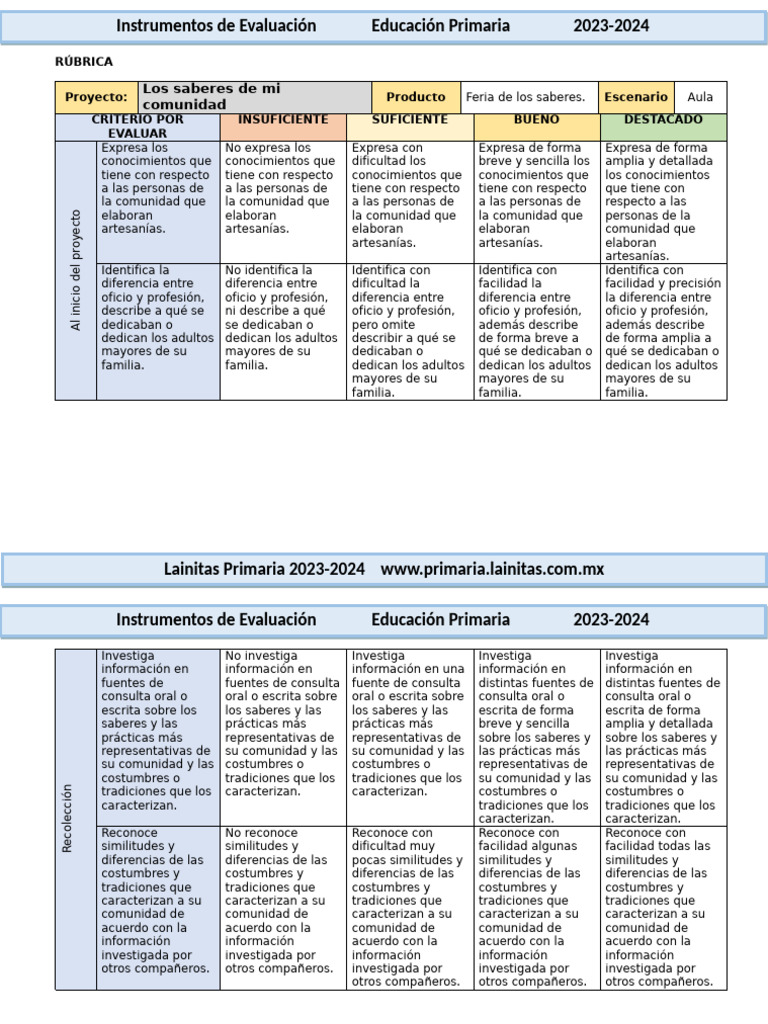 2do Grado Enero - Instrumentos de Evaluación (2023-2024) | PDF