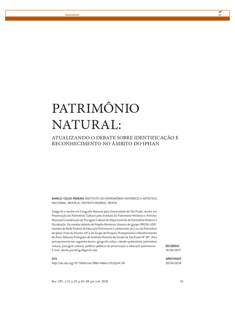 Texto 06 - o Patrimônio Natural-1 | PDF
