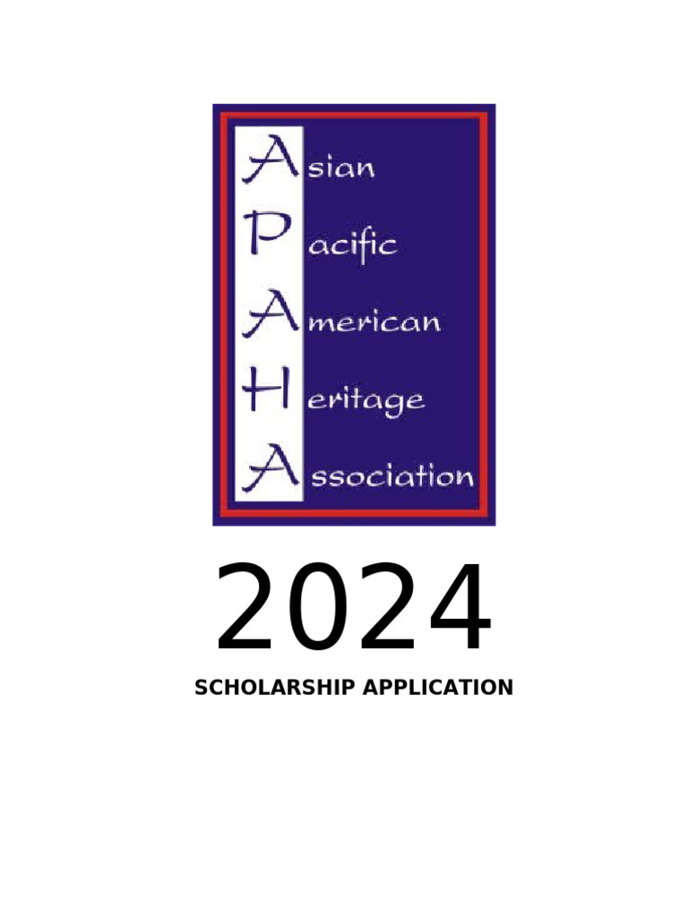 APAHA Scholarship Application 2024 | PDF