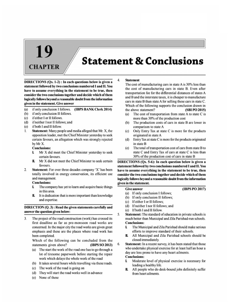 Statement-Conclusion - Nfhde | PDF
