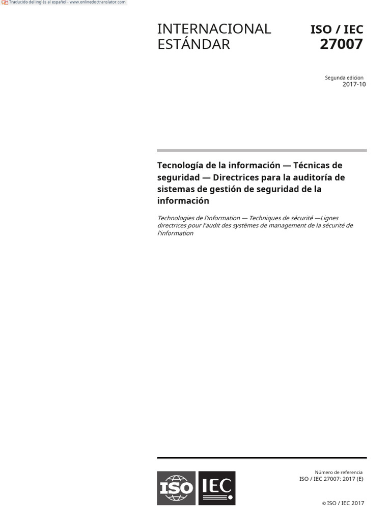 ISO 27007 ESPAÑOL | PDF