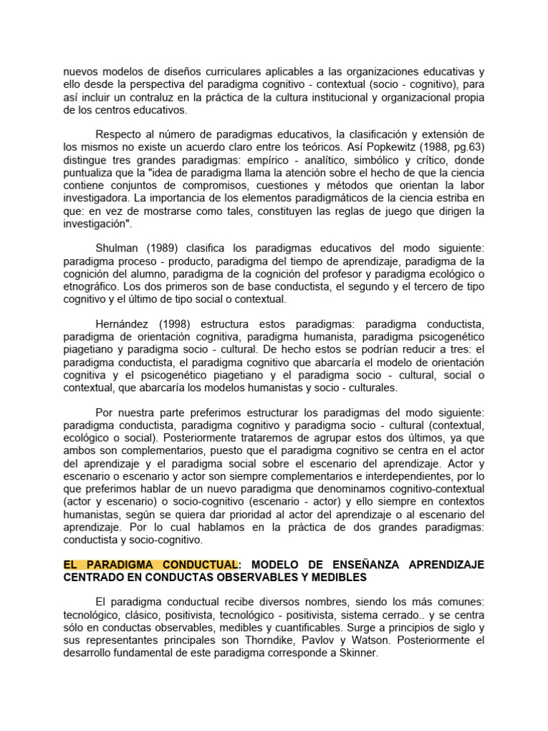 (Grupo 3) Paradigma Conductista | PDF | Behaviorismo | Crecimiento personal y profesional