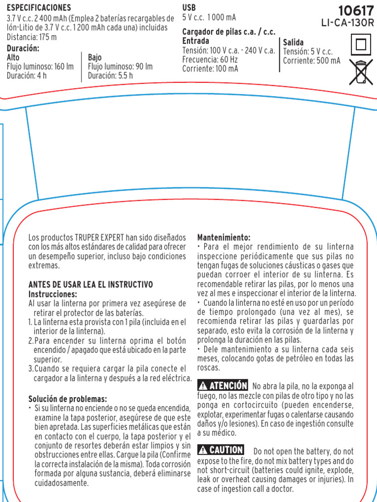 164 Linterna Tipo Minero 10617 | PDF