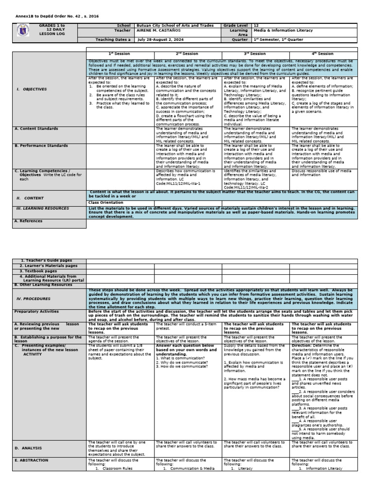 Q1 - Week1 - MEDIA & INFORMATION LITERACY - GRADE 12 | PDF | Information Literacy | Computers