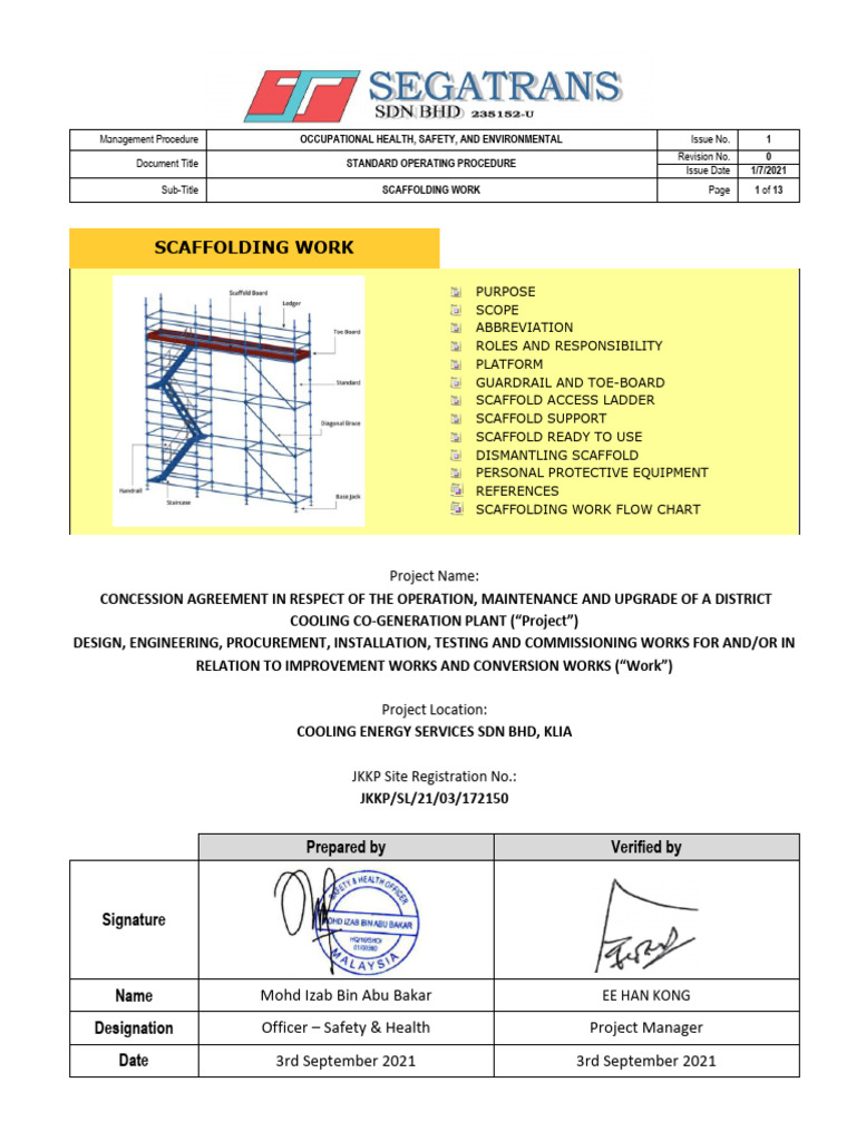 SOP 002 - Scaffolding Work | PDF