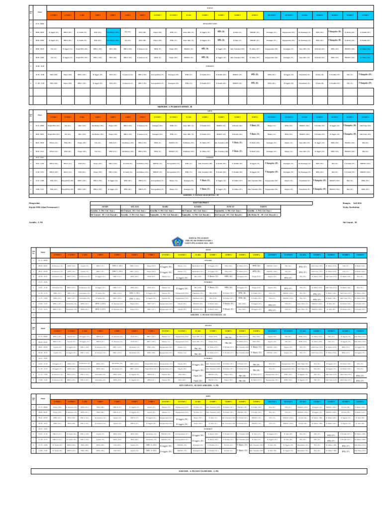 Jadwal Ngajar 2024-2025 | PDF