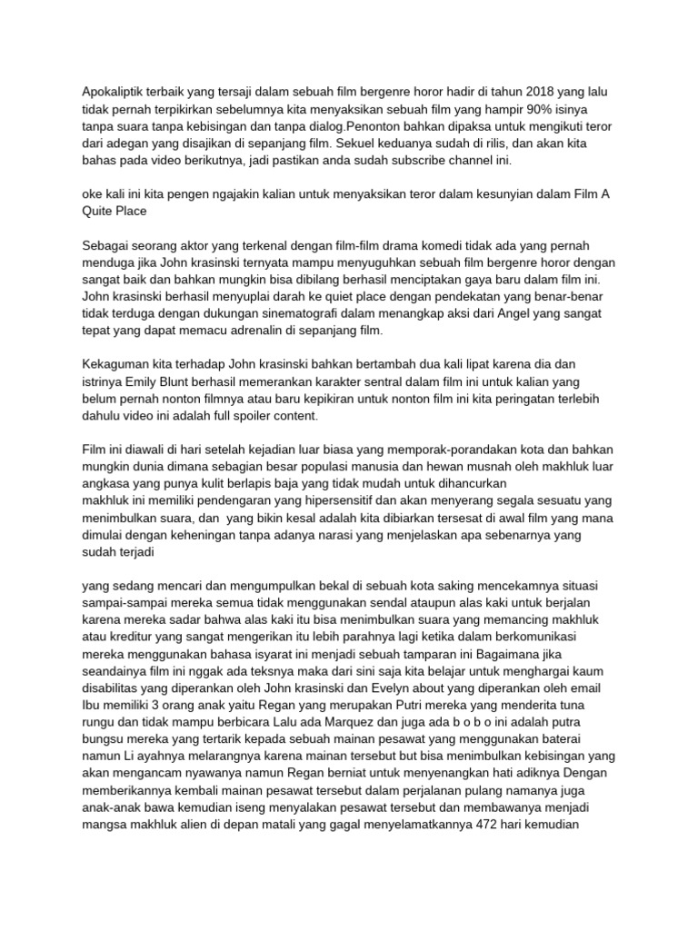 A Quiet Places | PDF