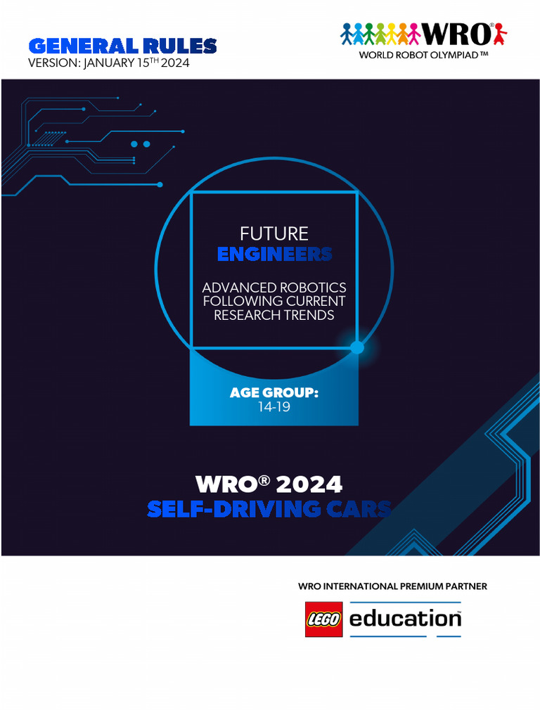 WRO 2024 Future Engineers Self Driving Cars General Rules | PDF