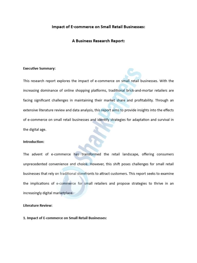 Business Research Report Examples For Students PDF | PDF