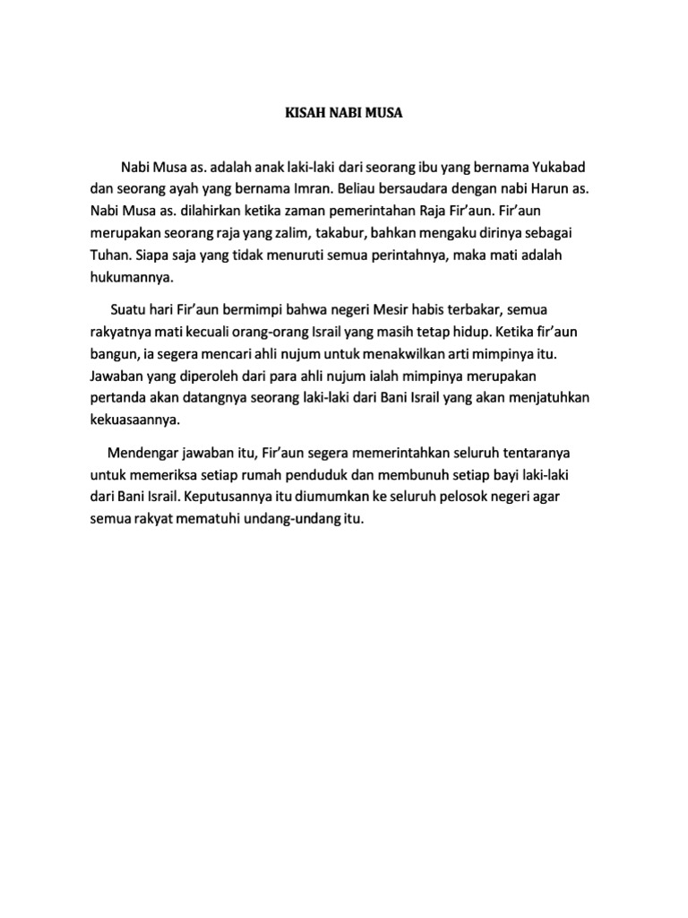Kisah Nabi Musa | PDF