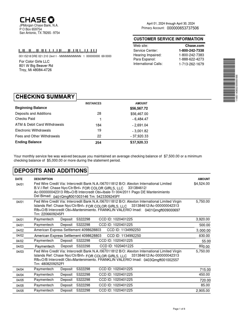 Chase April 2024 | PDF