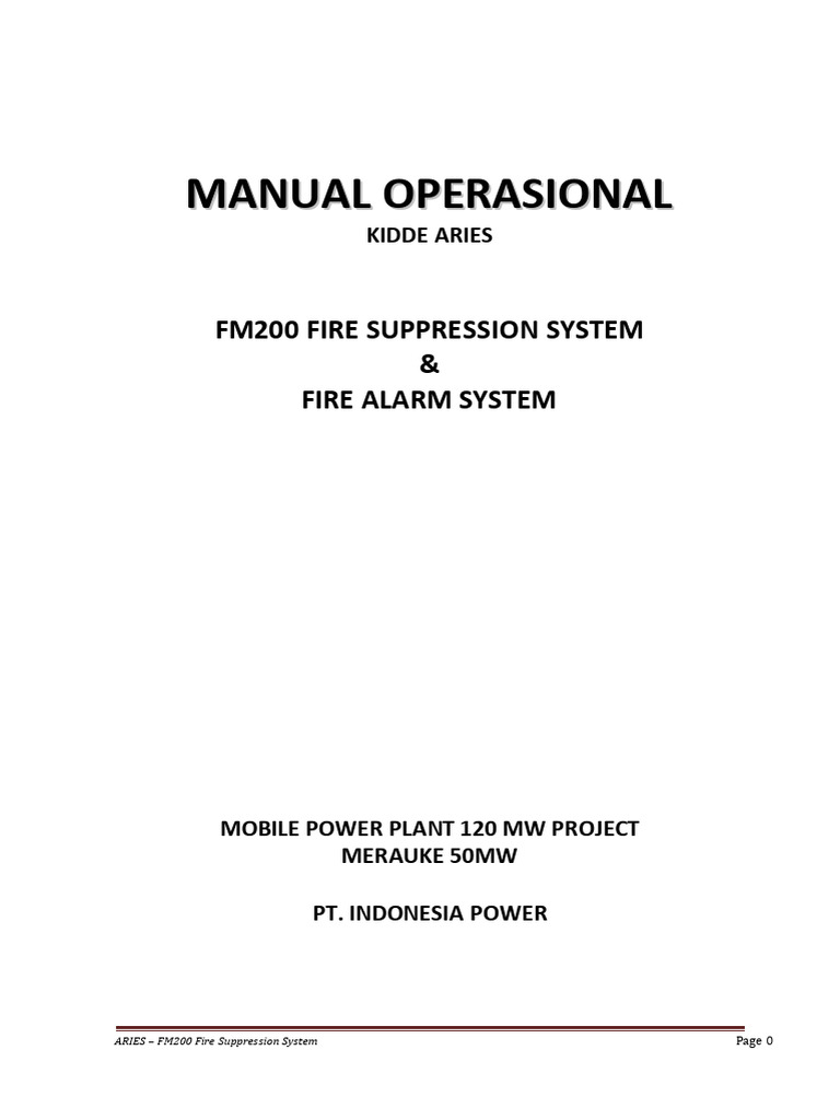 Manual Operation FM200 - ARIES | PDF