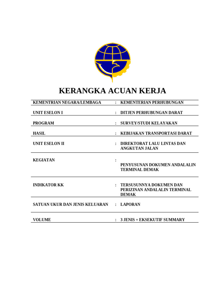 _Penyusunan Dokumen Andalalin Terminal Demak | PDF