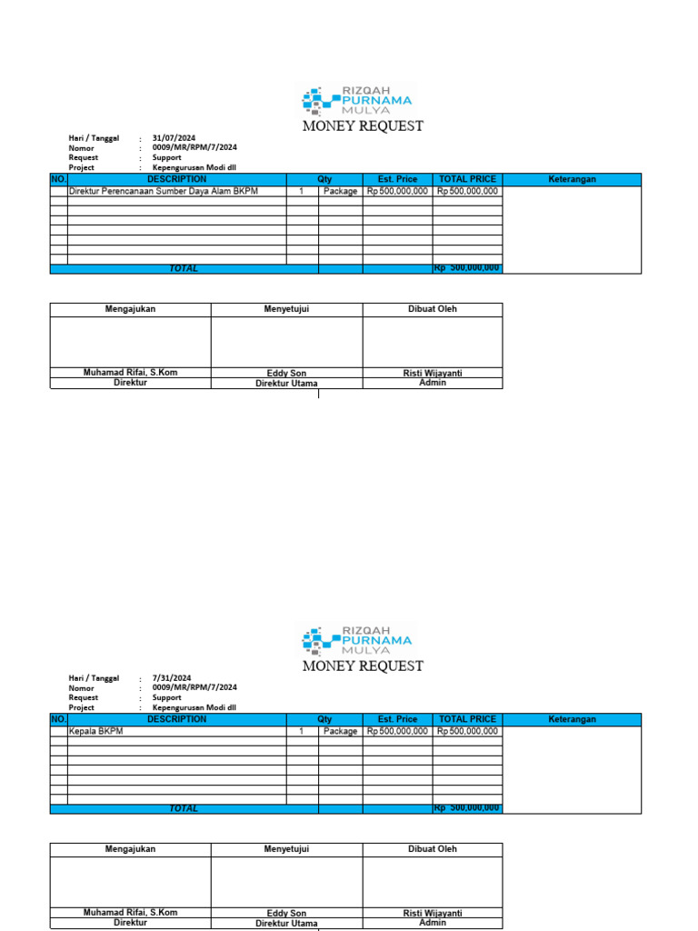 Money Request RPM | PDF