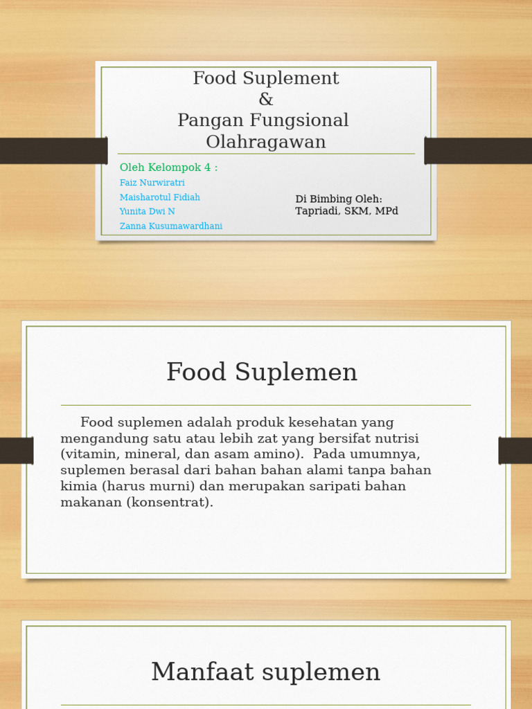Food Suplement Dan Pangan Fungsional | PDF
