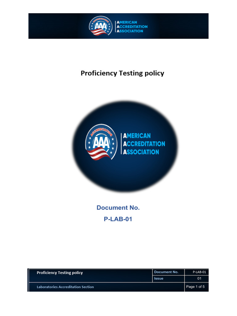 Proficiency Testing Policy | PDF