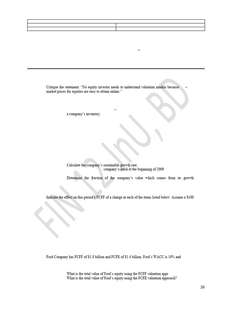 Security Analysis Exam - FIN 5103 | PDF | Bonds (Finance) | Free Cash Flow