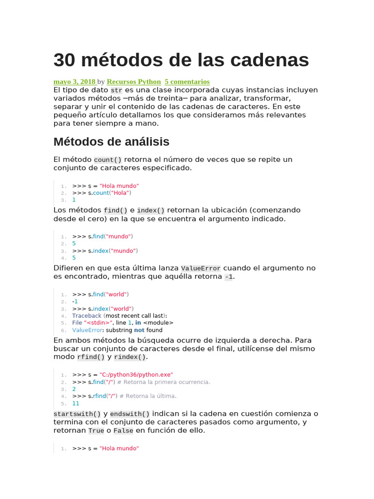 30 Métodos de Las Cadenas | PDF