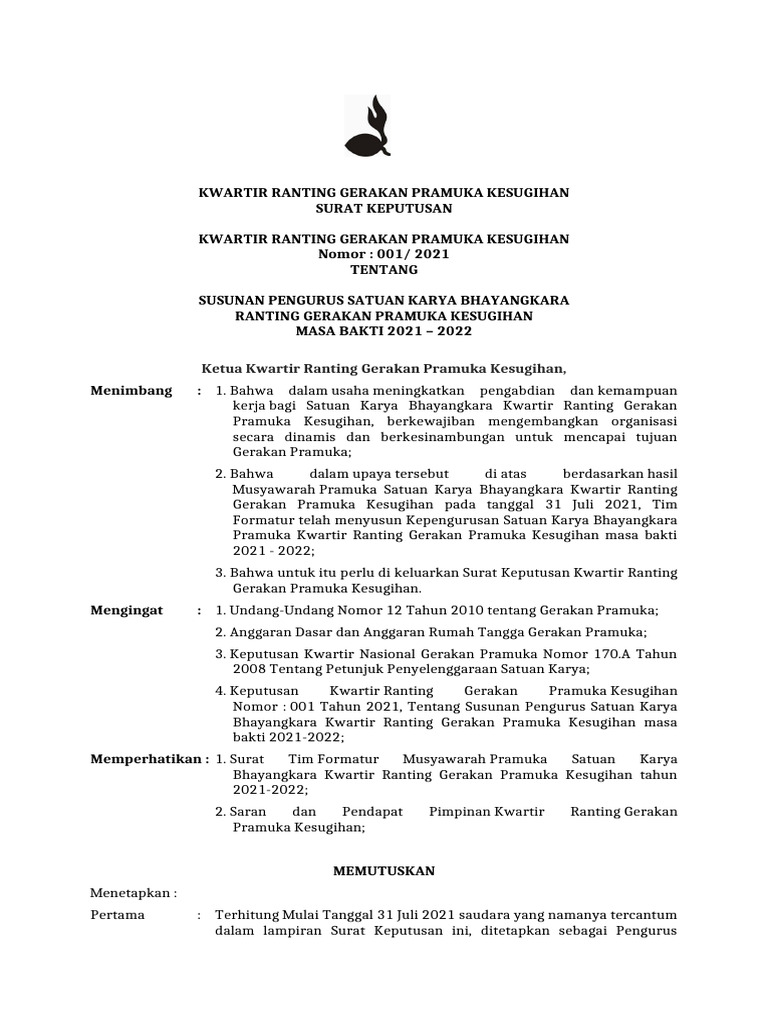 Contoh SK Satuan Karya | PDF