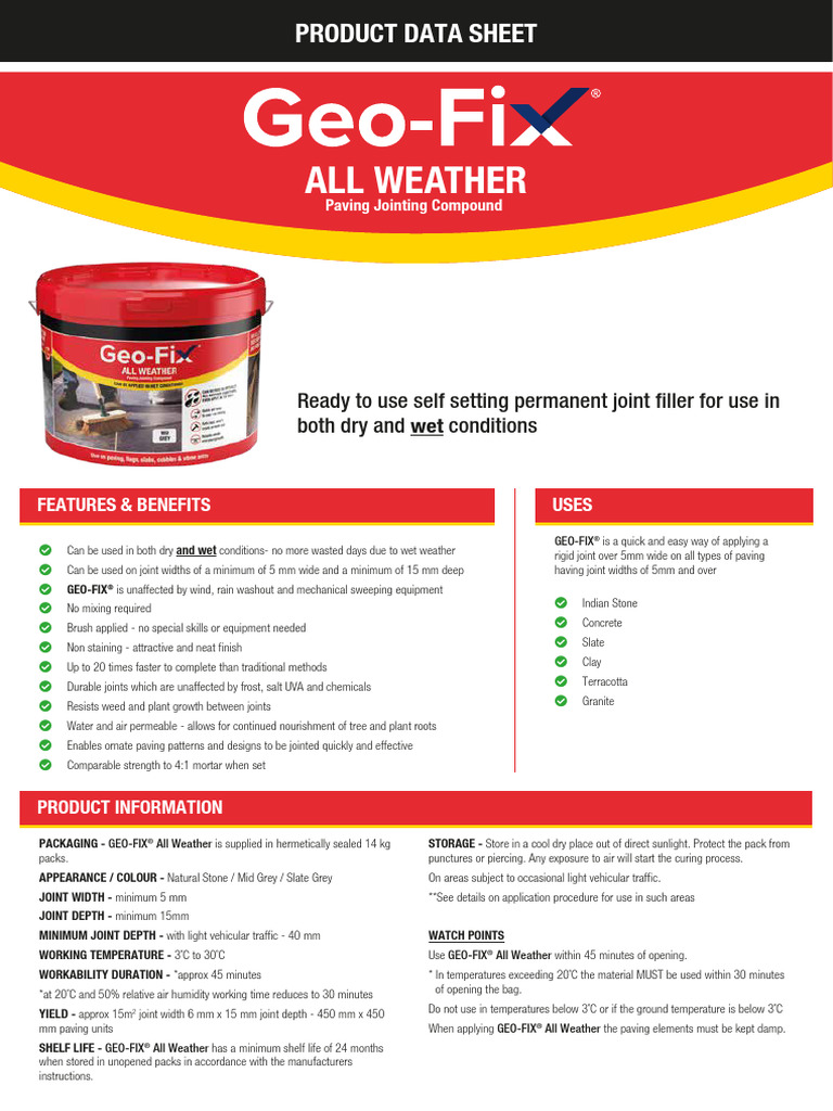 GEO-FIX ALL-WEATHER Datasheet v2 | PDF