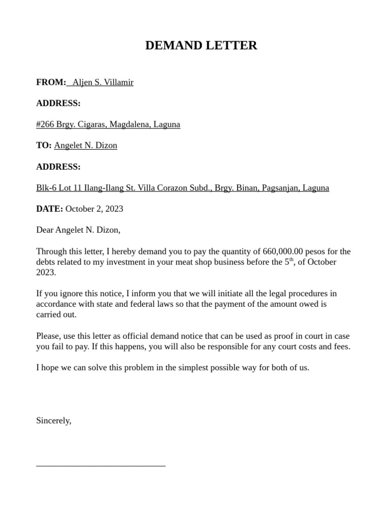 Demand Letter | PDF
