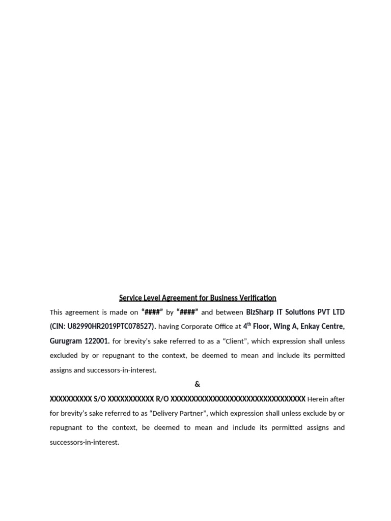 Business Verification Process Agreement | PDF