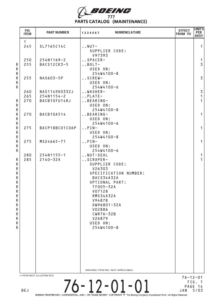 Item 2 Nomenclature Part Number Effect Units PER From To 1 Assy 3 4 5 6 7 FIG | PDF