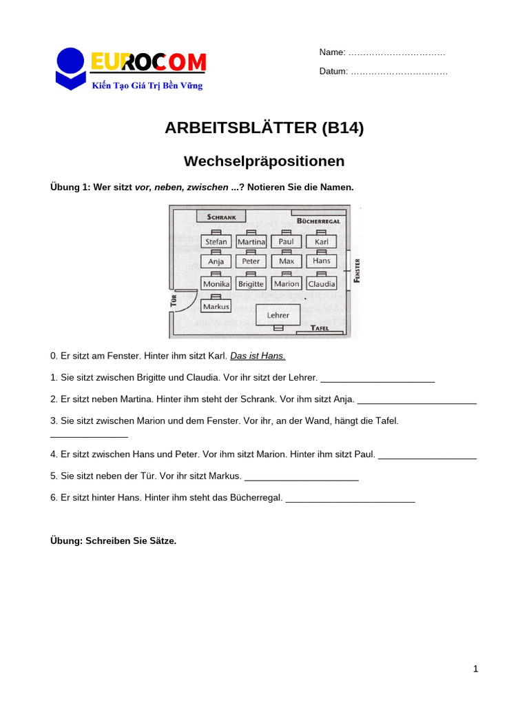 B14 - V. 1. Wechselräpositionen (Wetter) | PDF