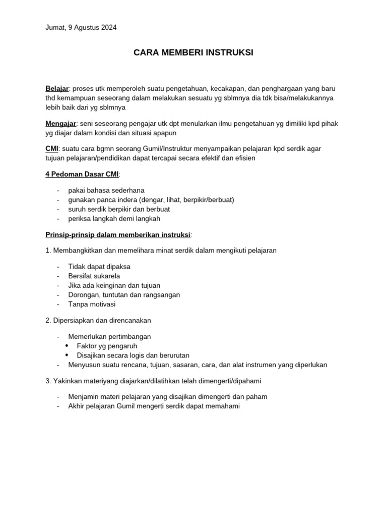 Cara Memberi Instruksi | PDF
