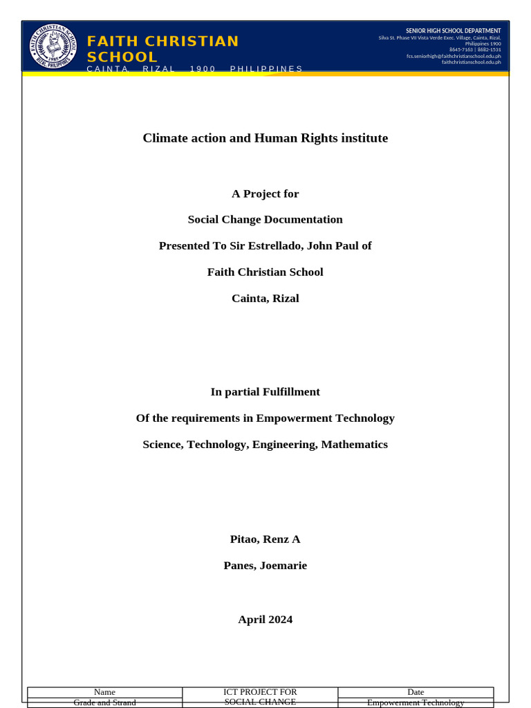 ICT Project For Social Change TEMPLATE (9) (6) .Docxrenz | PDF